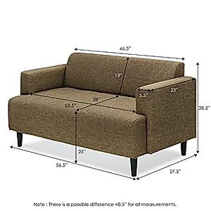 Furinno Simply Home Modern Fabric Sofa Bed, Brown