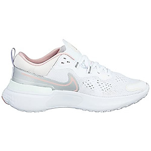 Nike Women's React Miler 2 Shoes, White/Pink, 10.5