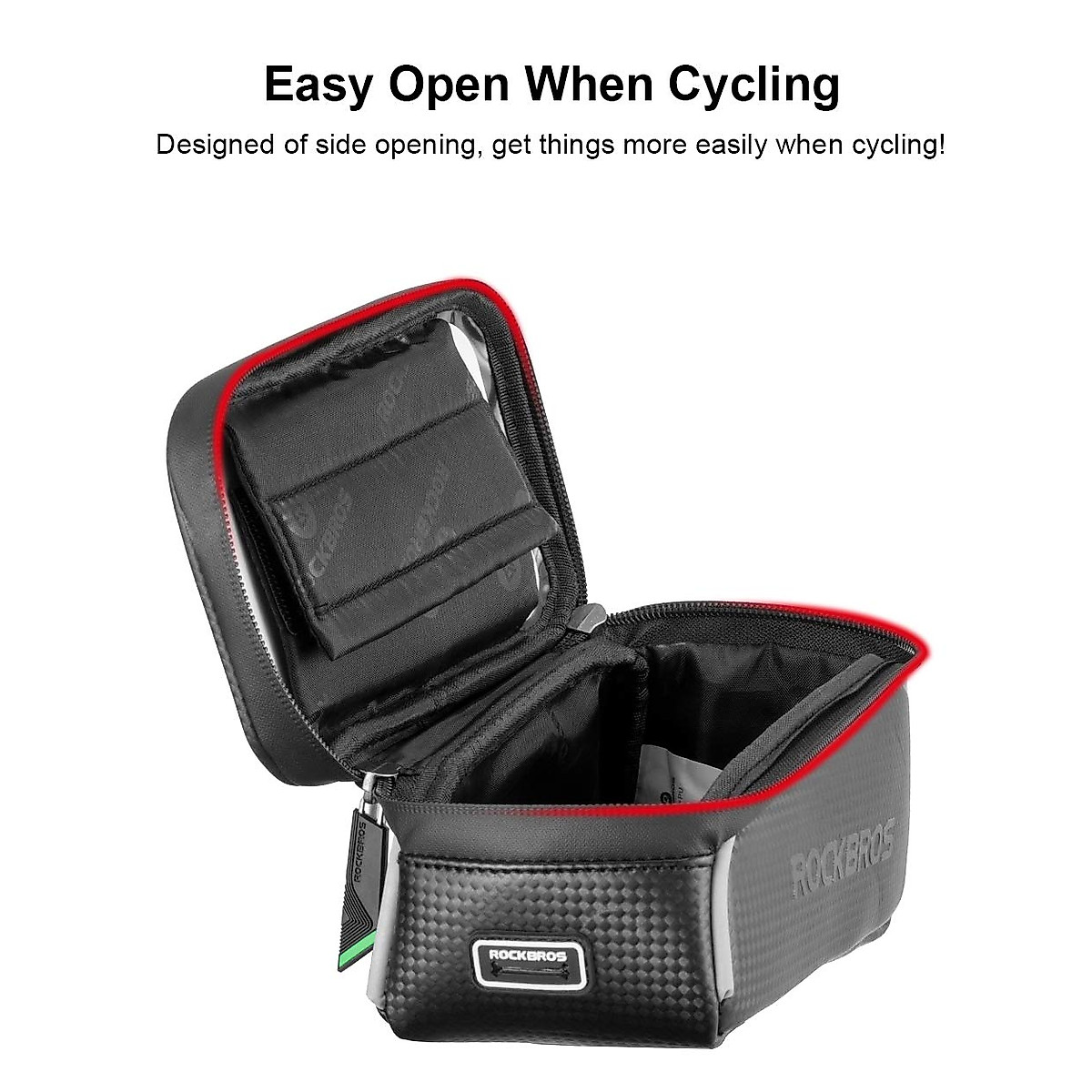 ROCKBROS Bike Phone Bag Bike Pouch Top Tube Bag Bicycle Front Frame Bag Waterproof Bike Accessories Bag Phone Holder Compatible with iPhone Xs Max 11 Pro Plus, Samsung S10