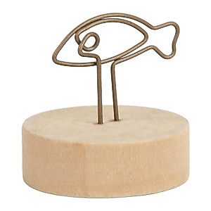 Fofetbfo 10PCS Table Number Holder Fish Shape Name Card Clips Table Card Holders Vertical Simple Place Card Holder Cute Place Card Holder with Log Base for Wedding Centerpieces Bridal Shower Birthday