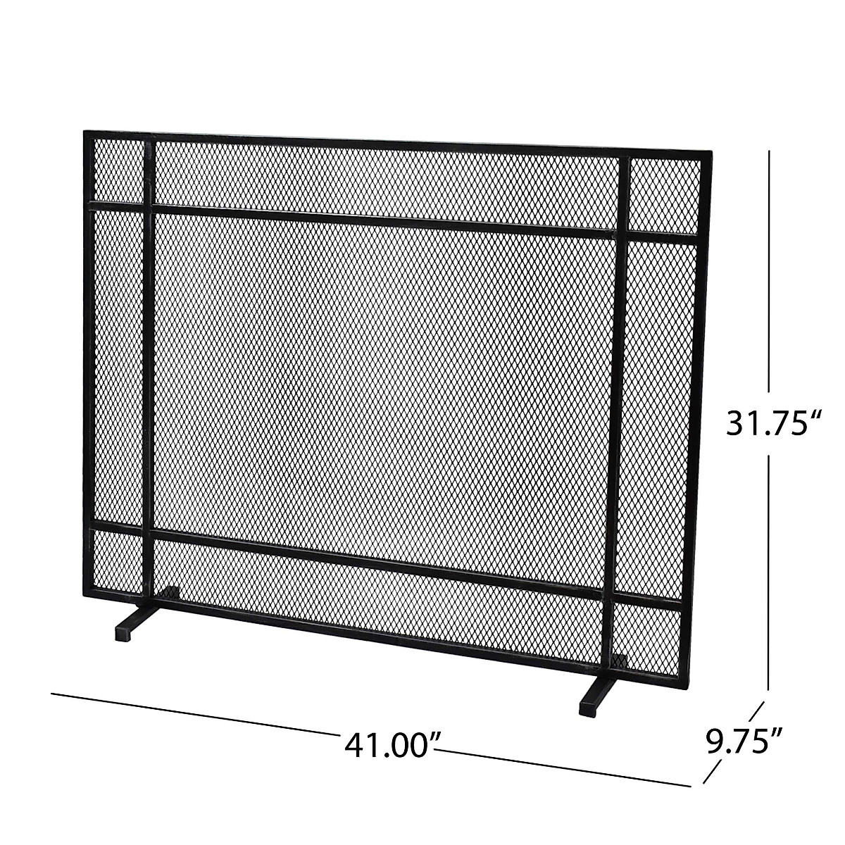 Christopher Knight Home Markus Modern Single Panel Iron Firescreen, Black Brushed Silver Finish