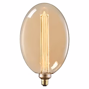 ESCENA Streamline Shape Series LED Decorative Light Bulb, B180 12.2Inch Long Vintage Edison Bulb Dimmable 3.5W, E26, Unique Virtual Filament Vintage Bulbs, Amber Glass, 2000K Soft Warm, UL Listed