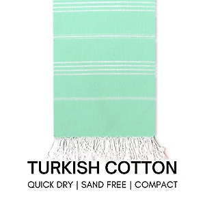 BAY LAUREL Turkish Beach Towel with Travel Bag 39 x 71 Quick Dry Sand Free Lightweight Large Oversized Beach Towel Turkish Towels Light Beach Towel Travel Towels
