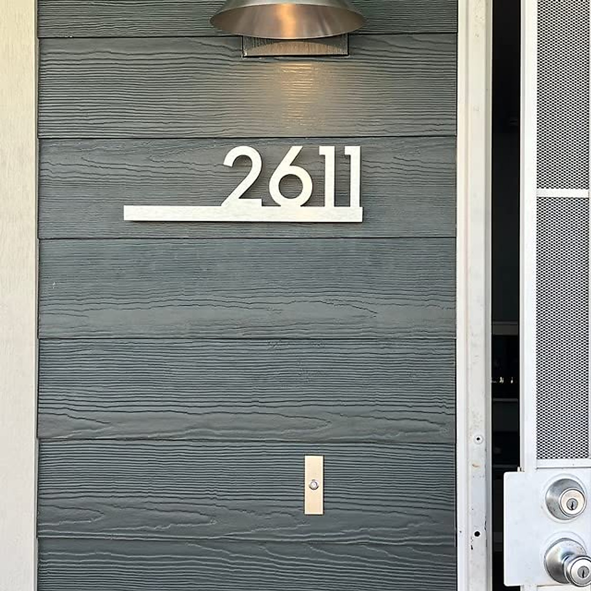 Modern Underline Sign Plaque, Black Silver Gold House Numbers Sign Outdoor Mailbox DIY House Number Door Plates Custom House Street Name Signs