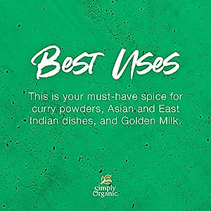 Simply Organic Ground Turmeric Root, Certified Organic | 2.38 oz | Curcuma longa L.