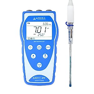Apera Instruments SX811-MS Portable pH Meter for Test Tubes and Small Liquid Samples, Equipped with LabSen 243-6 pH Electrode