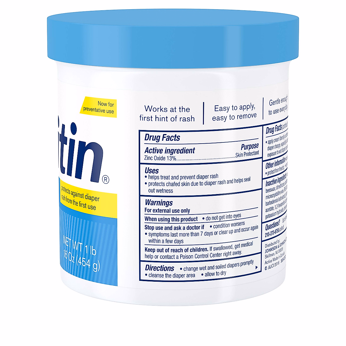 Desitin Daily Defense Baby Diaper Rash Cream with Zinc Oxide to Treat, Relieve & Prevent diaper rash, Hypoallergenic, Dye-, Phthalate- & Paraben-Free, 16 oz (Pack of 2)