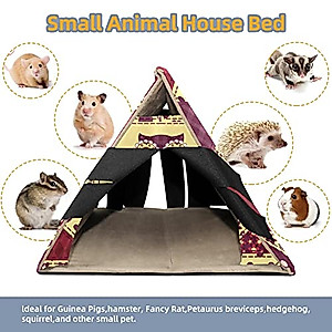 RATGDN Small Pet Hideout Owl Dots Pattern Hamster House Guinea Pig Playhouse for Dwarf Rabbits Hedgehogs Chinchillas