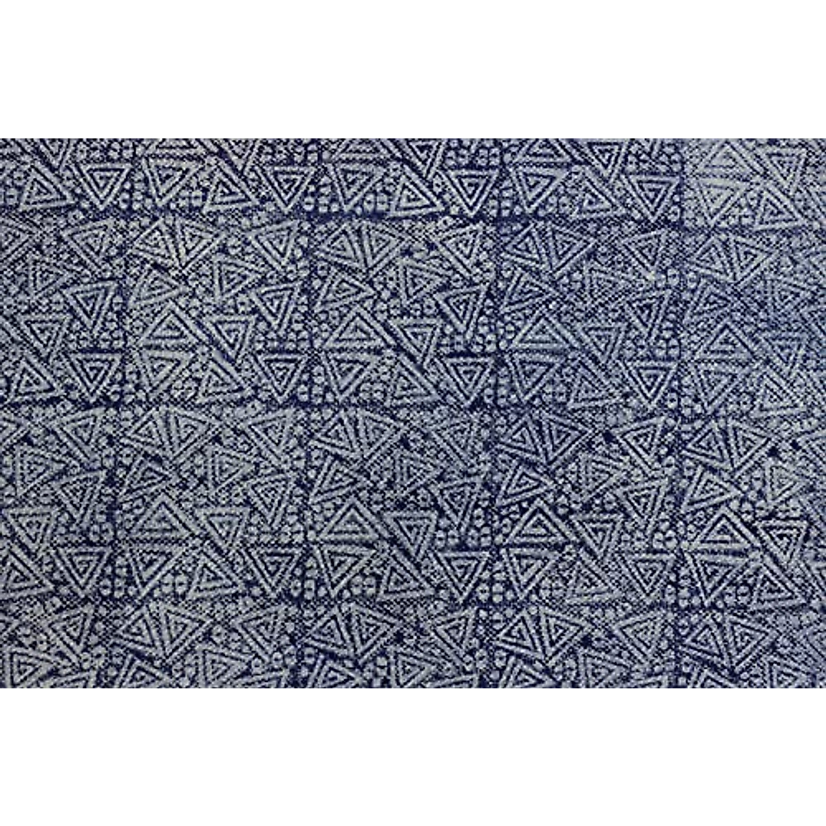 Casavani Indian Handmade Rug Geometric Blue & Beige Cotton Dhurrie Round Area Rug Best Uses For Garden Yoga Mat,Living Room,Kids Room,Bedroom, Bathroom,kitchen 3x3 4x4 3x3 Feet Round