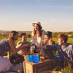 LAO XUE Ice Cube Mold Ice Trays, Large Silicone Ice Bucket, (2 in 1) Ice Cube Maker, Round,Portable,For Frozen Whiskey, Cocktail, Beverages