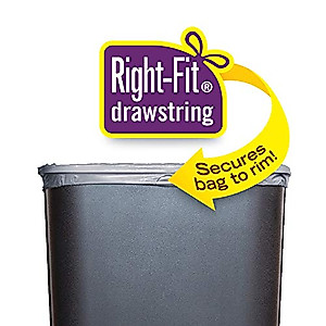 Color Scents - Medium Trash Bag, Drawstring - 8 Gallon Trash Bags, 200 Count - Kitchen Trash Bags, Scented Garbage Bag, Silver Bags in Linen Fresh Scent. (8 Packs of 25 Count)