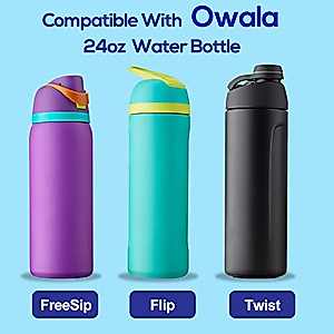 BABORUI 2Pcs Water Bottle Boot Compatible With Owala Water Bottle 24oz, Protective Silicone Boot Sleeve for Owala Freesip, Twist, Flip Water Bottle (Grey)