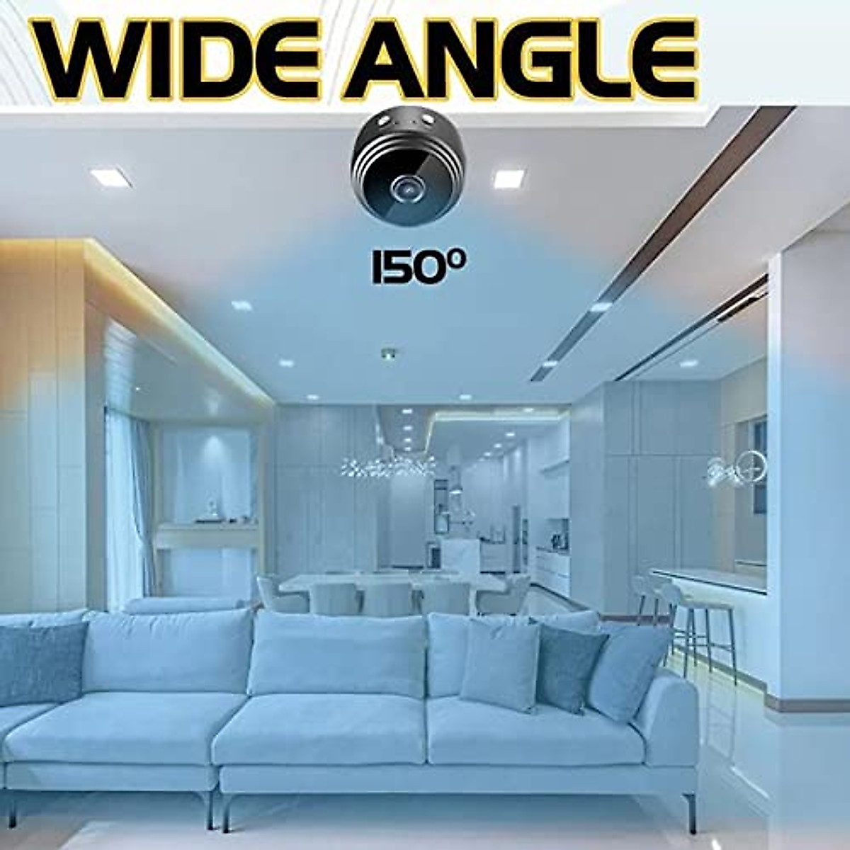 Zone Flex Camera, Lerro Mini Wireless Camera, Zone Flex Mini Wireless Camera,Mini 1080p HD Wireless Magnetic Security Camera,Motion Detection,Night Vision for Indoor Outdoor Small Camera (2*Black)