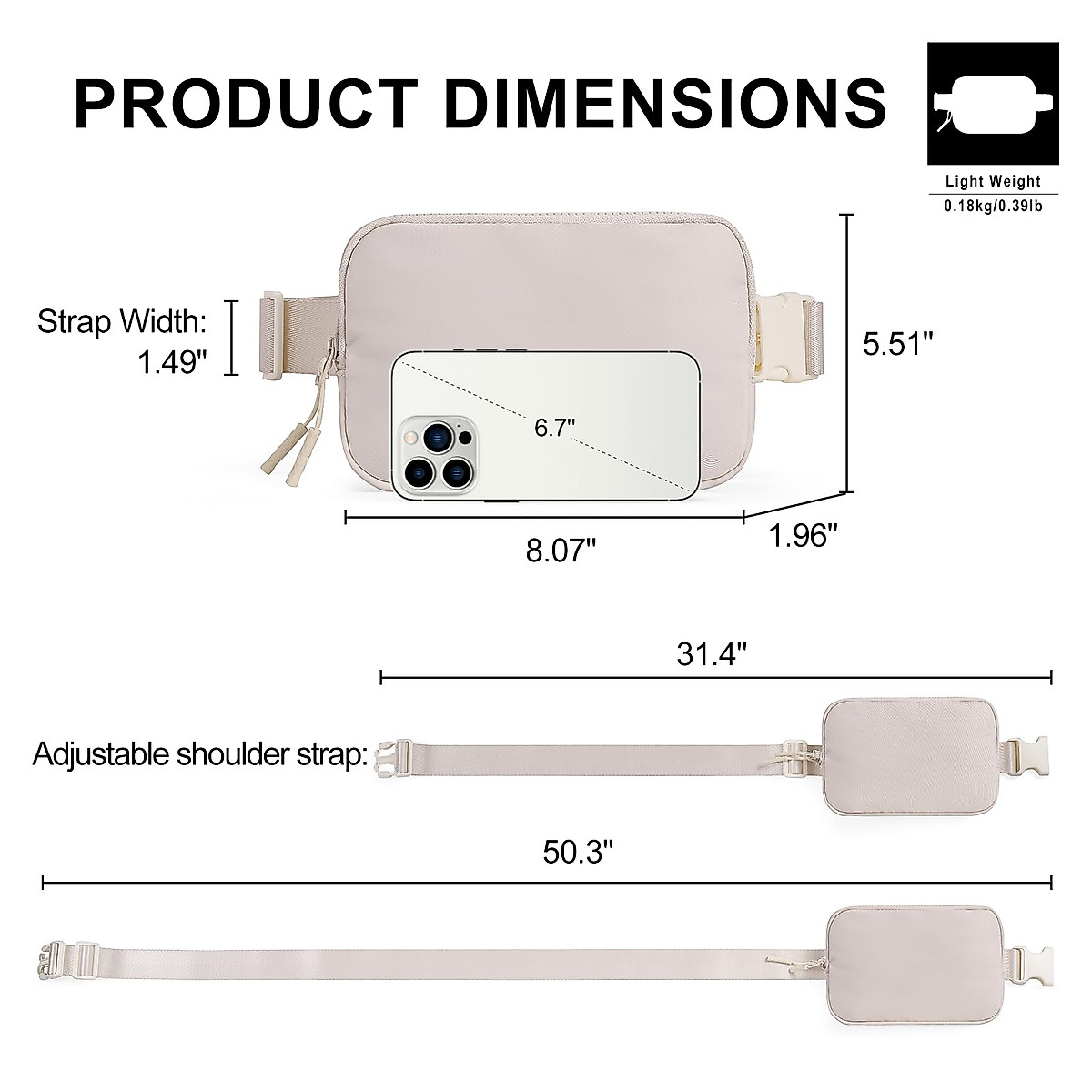 CLUCI Backpack Purse + Small Belt Bag for Women