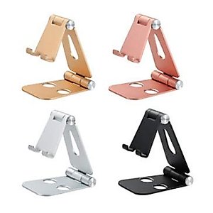 Adjustable Phone, Tablet, Cell Phone Stand, Desktop Phone Holder Cradle Dock Compatible with iPhone iPad, Tablets. (Silver)