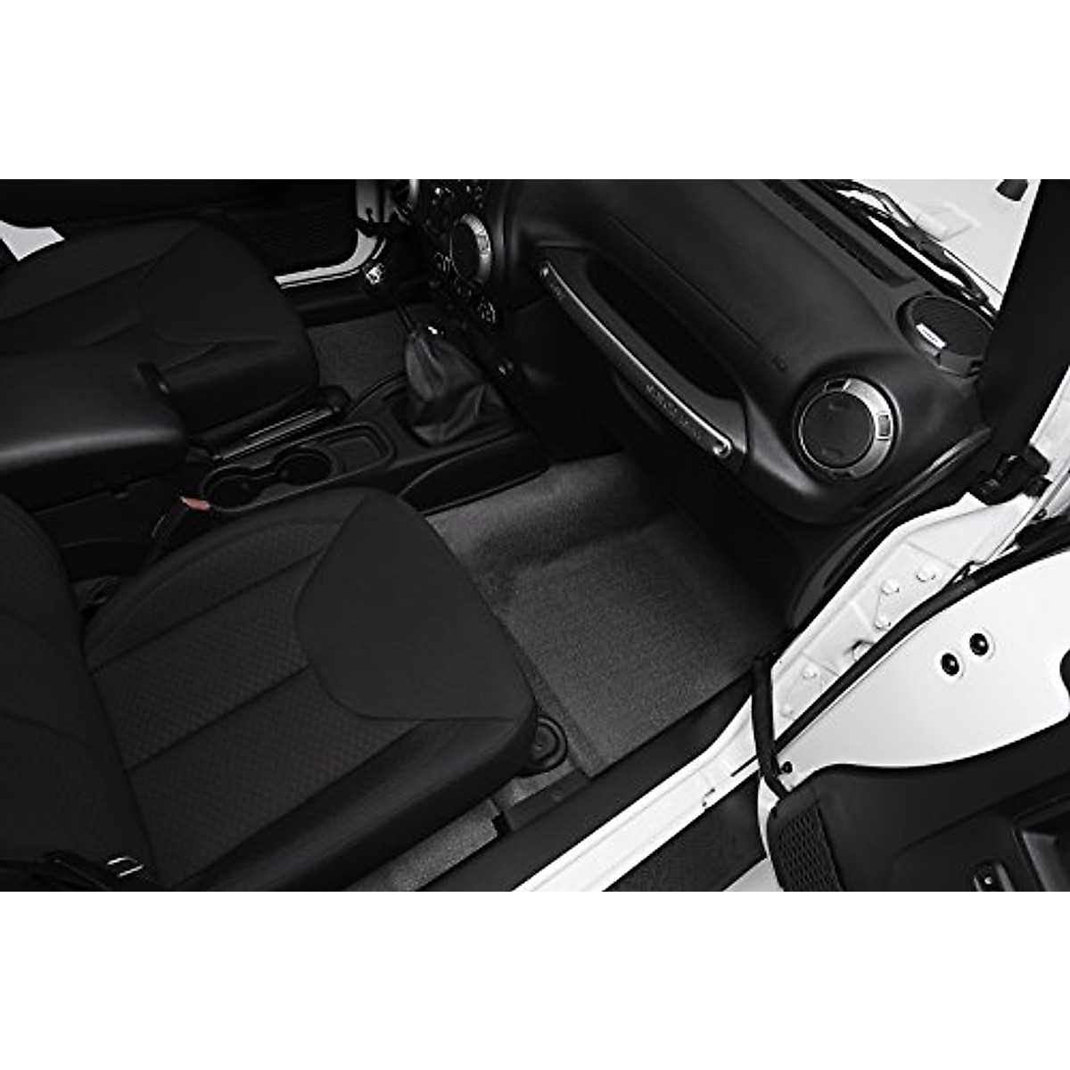 Bedrug - Jeep Bedtred | 2007 - 2010 Jeep Wrangler JK UNLTD 4 Door, Front Floor Liners (Includes Heat Shields) | Grey - 4 pc. | BTJK07F4