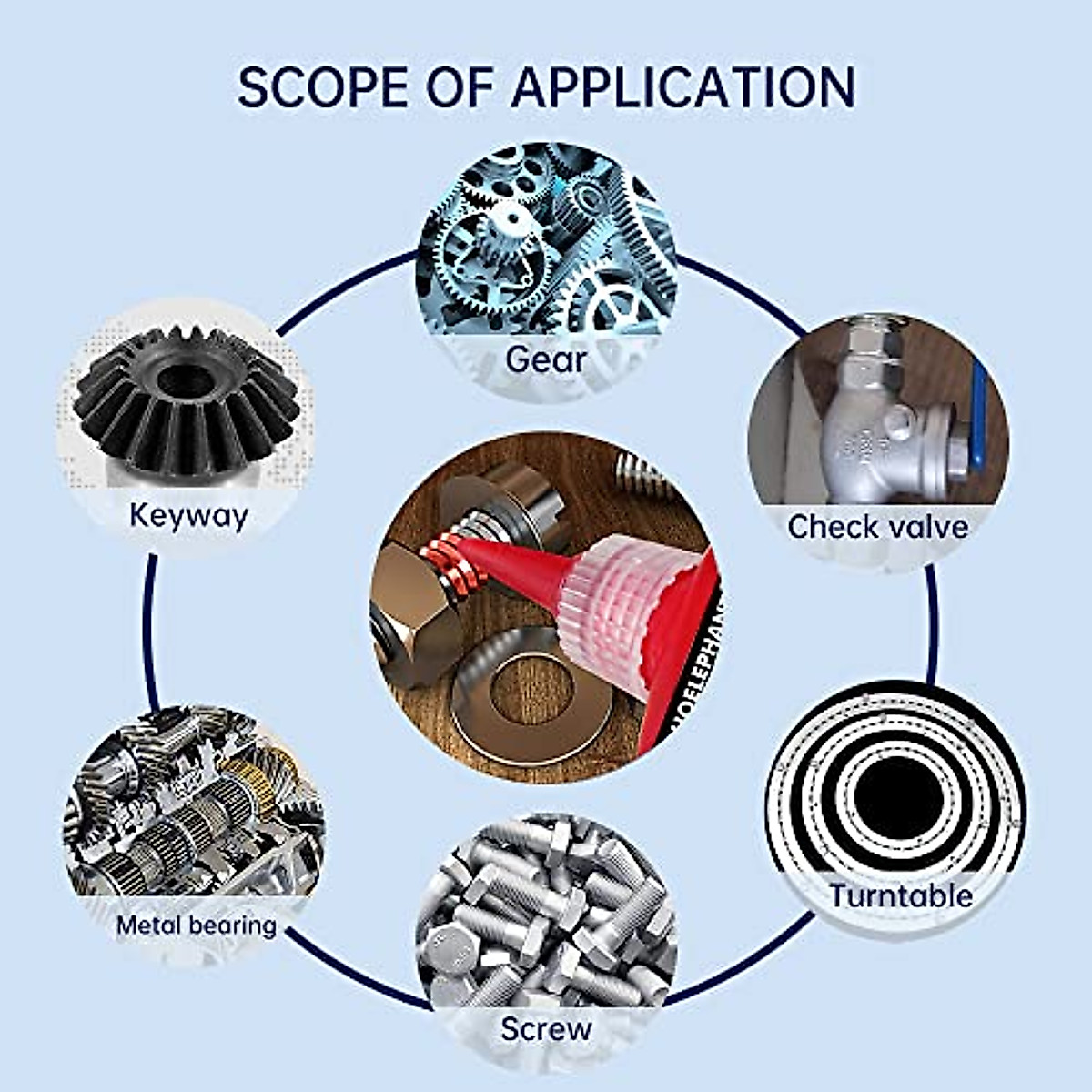 Guoelephant 15ML Red Threadlocker Universal Metal Glue High Strength Anaerobic Curing Sealant Heavy Duty Screw Glue Repair.