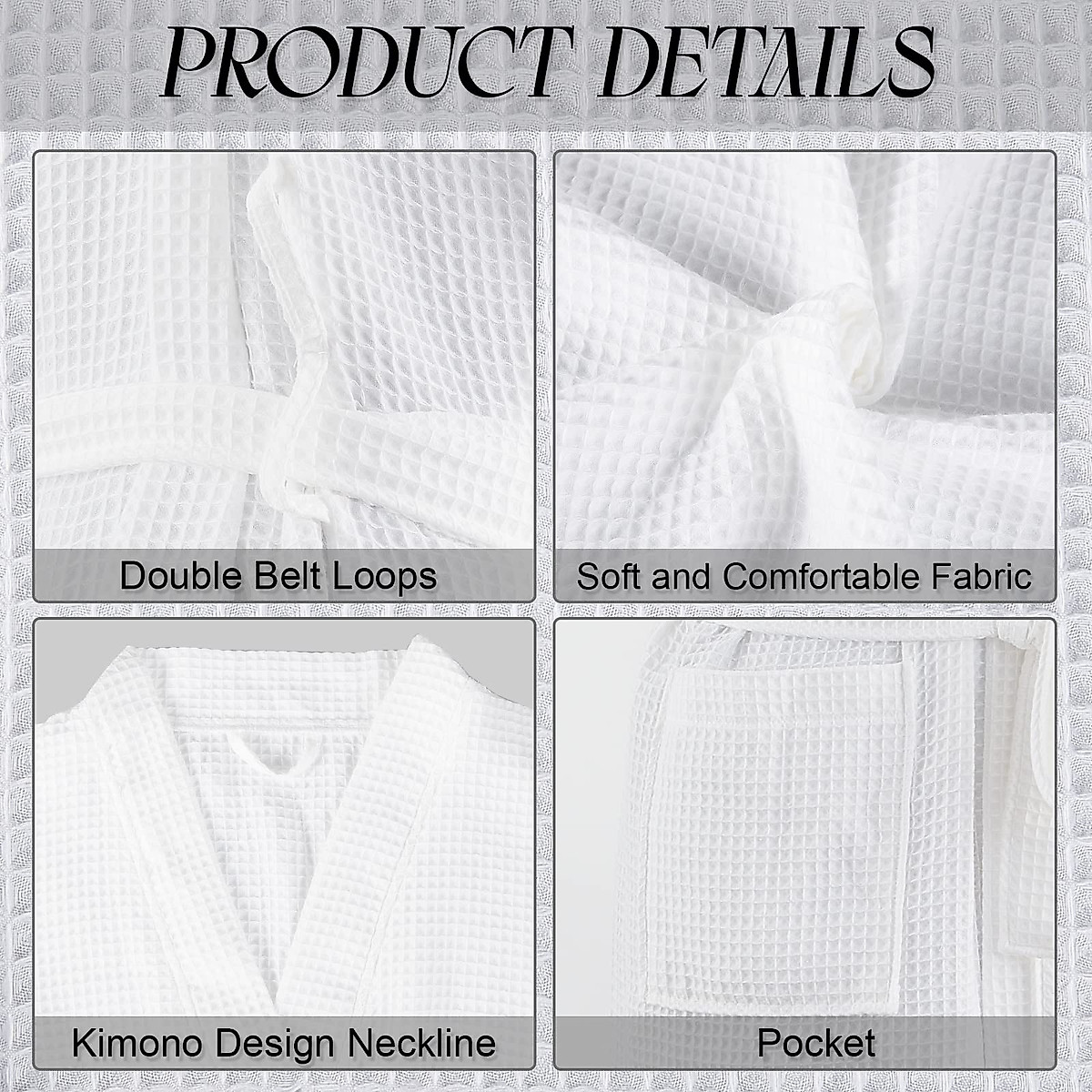 Hercicy 2 Pcs Waffle Robes Lightweight Robes for Women Man His and Hers Bathrobes for Couples Pool Party Weedings(Large,White)