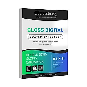 Double-Sided Heavyweight Gloss Digital C2S Cardstock – Perfect for Color Laser Printing, Flyers, Brochures, Photos | 8.5" x 11" | 80lb Cover | Acid Free, Glossy Coated on Both Sides | 50 Sheets