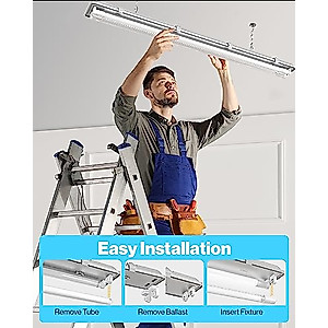 Sunco 50 Pack T8 LED Tubes 4FT Fluorescent Replacement, 48 Inch, 18W, 2200LM, 6000K Daylight Deluxe, Single Ended Power, Type B, Ballast Bypass, Clear Lens UL