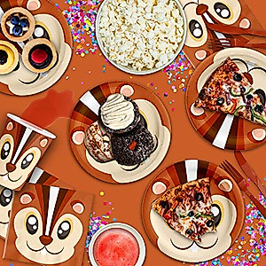 Squirrel Birthday Party Supplies Set Plates Napkins Cups Tableware Kit for 16