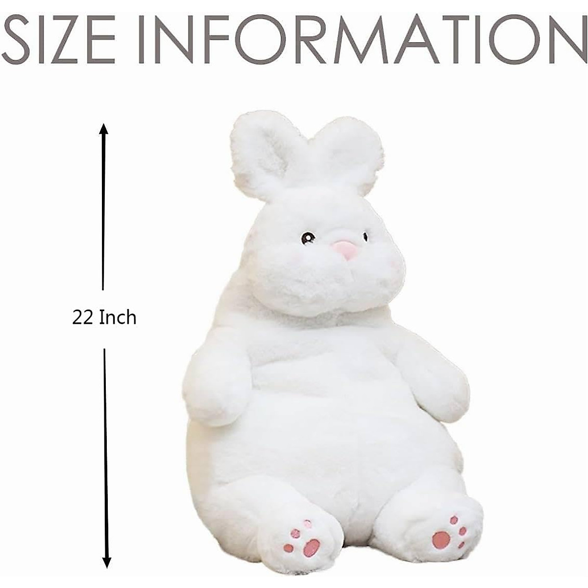 ARELUX 22in Large Bunny Plush Stuffed Animal Hugging Pillow:Soft Giant Sleeping Body Warm Fluffy Pillow Adorable Chubby Bunny Plushie Toy Creative for Friends Dormitory