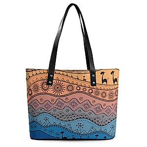 Womens Handbag Animals Pattern Leather Tote Bag Top Handle Satchel Bags For Lady