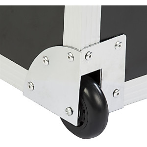 Displays2go Shipping and Storage Case with Wheels, Handles, EVA Foam Padded, Metal Edges (45 x 12.5 x 32.5)