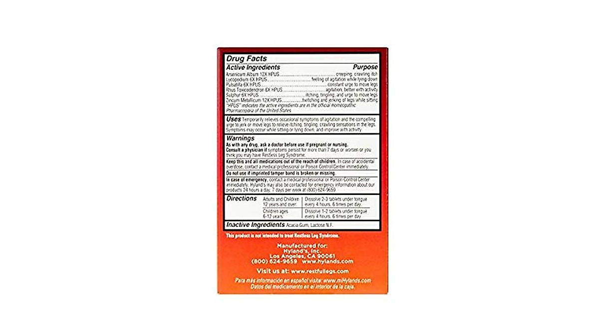Hyland's Restful Legs Tablets - Quick Relief for Restless Legs