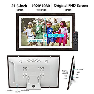 21.5 Inch Large WiFi Digital Picture Frame with 1920x1080 FHD IPS Screen, Send Photo/Videos Via APP or Email, 16GB Storage, Support USB Drive/SD Card Extend Storage, Manual Rotation, Wall Mountable