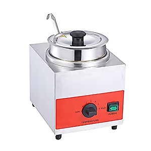 Electric Cheese Dispenser with Insert Pot Hot Fudge Warmer 10 Can Capacity Food Warmer for Nachos,Sauce,Soup,Caramel,Popcorn Butter,Chocolate(ladle)