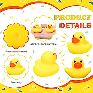 900 Pcs Mini Rubber Ducks in Bulk Bath Toy Squeak Tiny Ducks for Kids Bathtub Shower Birthday Favors Party Decoration Gift, 1.57 x 1.57 x 1.18 Inches