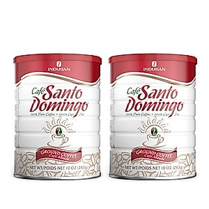 Santo Domingo Coffee, 10 oz Can, Ground Coffee, Medium Roast - Product from the Dominican Republic (Pack of 2)