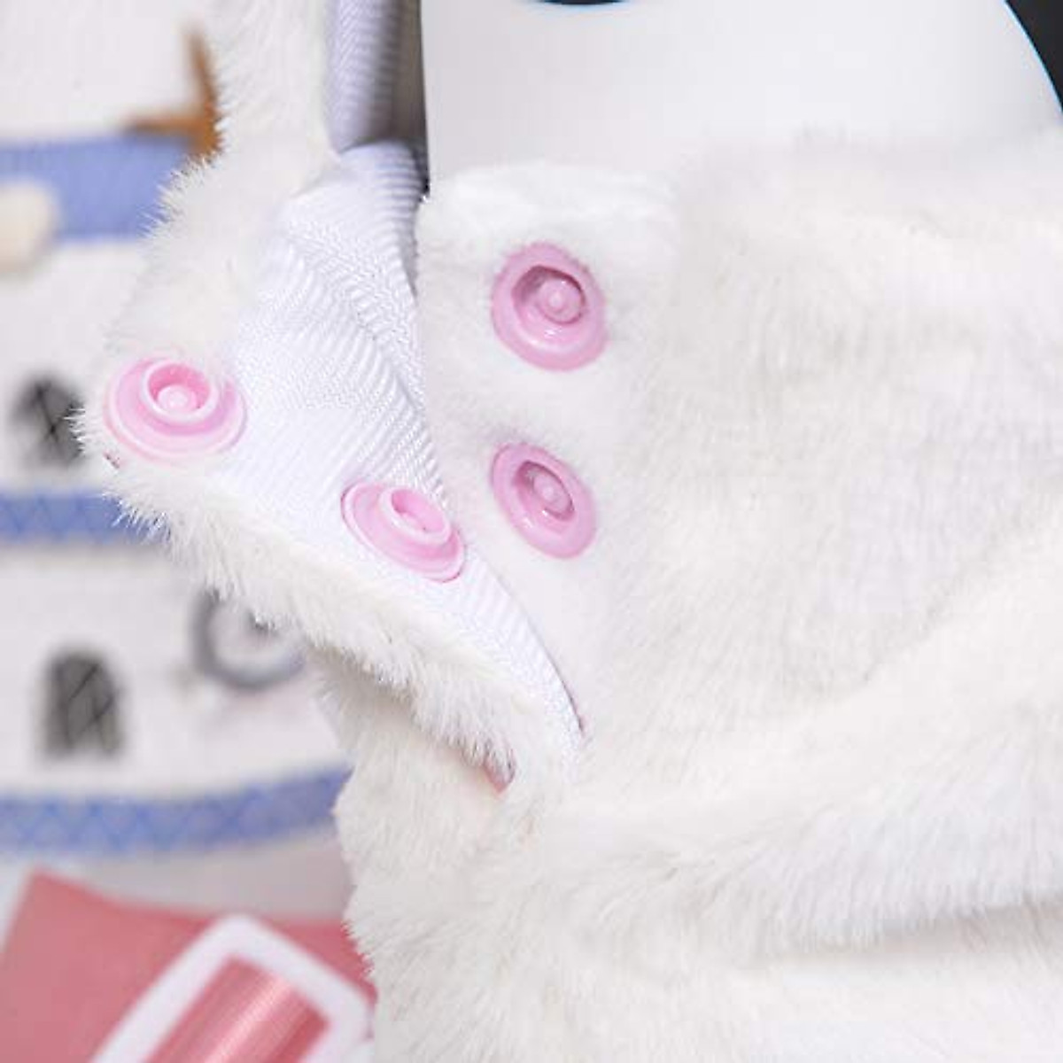 ChezMax Penguin Vacuum Thermos Stainless Steel Water Bottle Travel Mug Flask for Daily Life 9.5oz Black with Insulated Sleeve Rabbit Warm Cover, Rabbit White