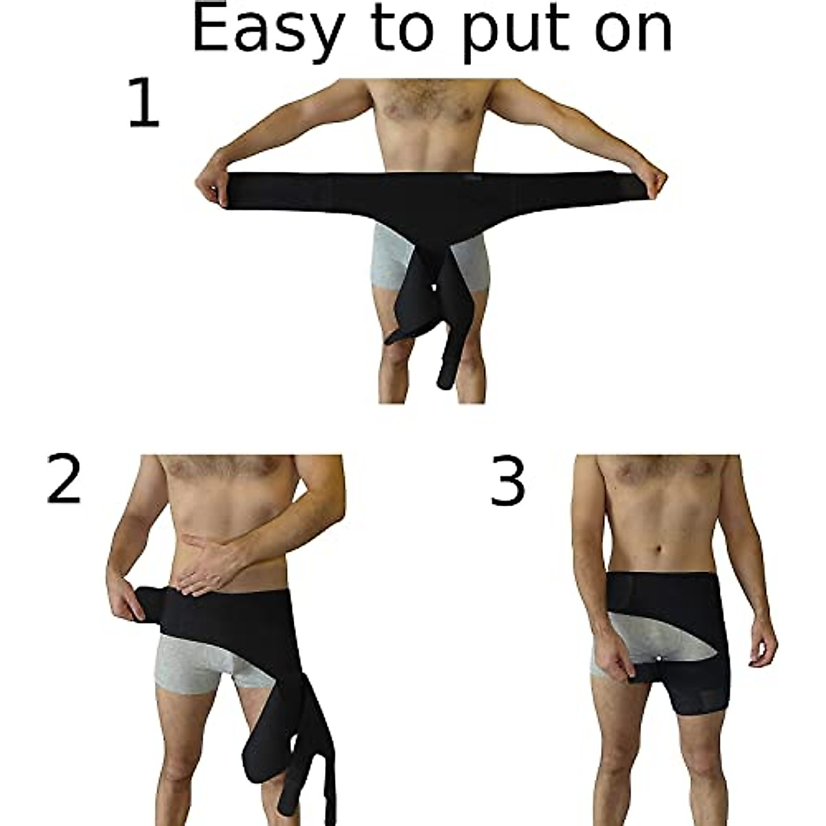 Hip Brace for Sciatica Pain Relief,Compression Support Wrap for Sciatic Nerve, Pulled Thigh, Hip Fleхоr Strain, Groin Injury, Hamstring Pull,Sacroiliac Joint Support Stabilizer for Men, Women (Black)