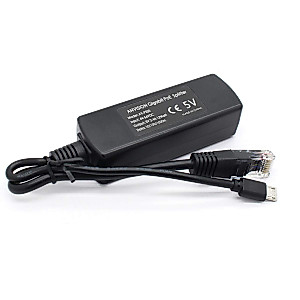 ANVISION 4-Pack Gigabit PoE Splitter, 48V to 5V 2.4A Micro USB Ethernet Adapter, Compatible with Raspberry Pi 3B+, IP Camera and More