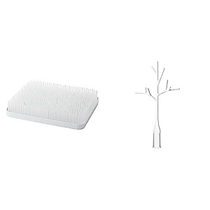 Boon Lawn Countertop Drying Rack,White, 13.5x11x2.5 Inch (Pack of 1) & Twig Grass and Lawn Drying Rack Accessory, White