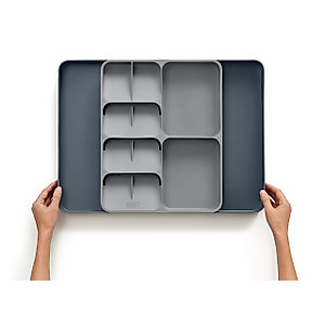 Joseph Joseph DrawerStore Kitchen Drawer Organizer Tray for Cutlery Utensils and Gadgets, Expandable, Gray