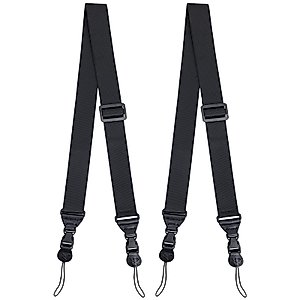 GROLEOA [2 Pack] Replacement Shoulder Strap Universal Adjustable Shoulder Strap for Laptop iPad Tablet Phone Case Messenger Camera Luggage Duffel Bag, Nylon Neck Strap 32"-61", Black