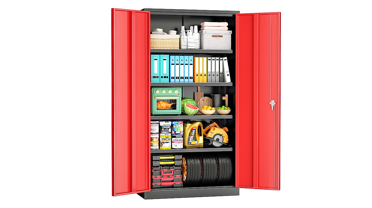 Pataku 72-Inch Metal Storage Cabinet for Garage and Home
