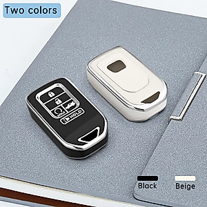 Key Fob Cover Case with Bling Keychain for Honda Accord, Key Cover Compatible with Honda Civic CRV Pilot Passport HRV Fit 2018 2020 2021, Key Fob Case for Honda Accessories