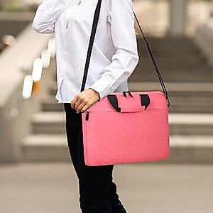 MicaYoung 15.6-16 Inch Laptop Sleeve Shoulder Bag Waterproof Notebook Chromebook Computer Carrying Case Compatible with 15.6 inch Acer Asus Dell HP Thinkpad, Pink
