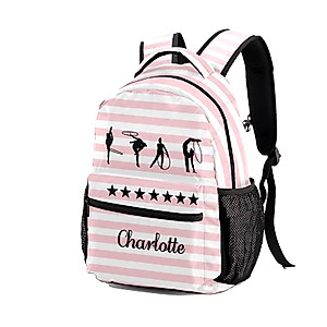 Deven Art Gymnastic Woman Personalized Kids Backpack for Boy/Girl Teen Primary School Daypack Travel Bag Bookbag
