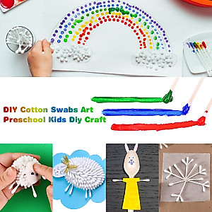 200 PCS Long Wooden Cotton Swabs, Cleaning Cotton Sticks with Wood Handle for Oil Makeup Gun Applicators, Eye Ears Eyeshadow Brush and Remover Tool, Cutips Buds for Baby and Home Accessories