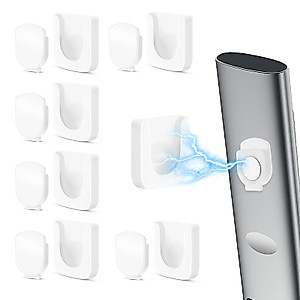 Grevosea 6 Pack Magnetic Remote Control Holder, Self Adhesive Remote Holder Wall Mount Remote Control Rack for Back of Tv Fan and Air Conditioner Remote Controls (White)