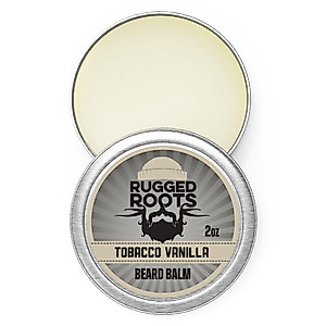 Rugged Roots Beard Balm for Smoothing & Defining Beard Hair | Long-Lasting Hold | Available in 8 Scents | 2 oz (Tobacco Vanilla)
