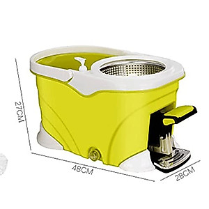 Cleaning Bucket 360° Adjustable Round Durable Household Foot Bucket Floor Mop Household Cleaner Set Reusable 4 Heads Bucket