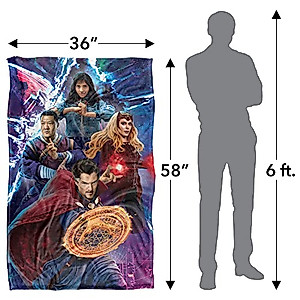 Doctor Strange Multiverse of Madness Blanket, 36"x58" Doctor Strange, Wong, America Chaves, Scarlet Witch Silky Touch Super Soft Throw Blanket