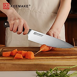 KEEMAKE Chef Knife Set 3 Piece, Sharp Kitchen Knives Set Professional Cooking Knife Set, German Stainless Steel 1.4116 Cutting Knives Set for kitchen with Black Handle