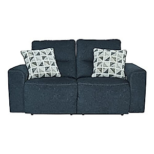 Signature Design by Ashley Paulestein Reclining Power Loveseat, 74"W x 41"D x 40"H, Blue